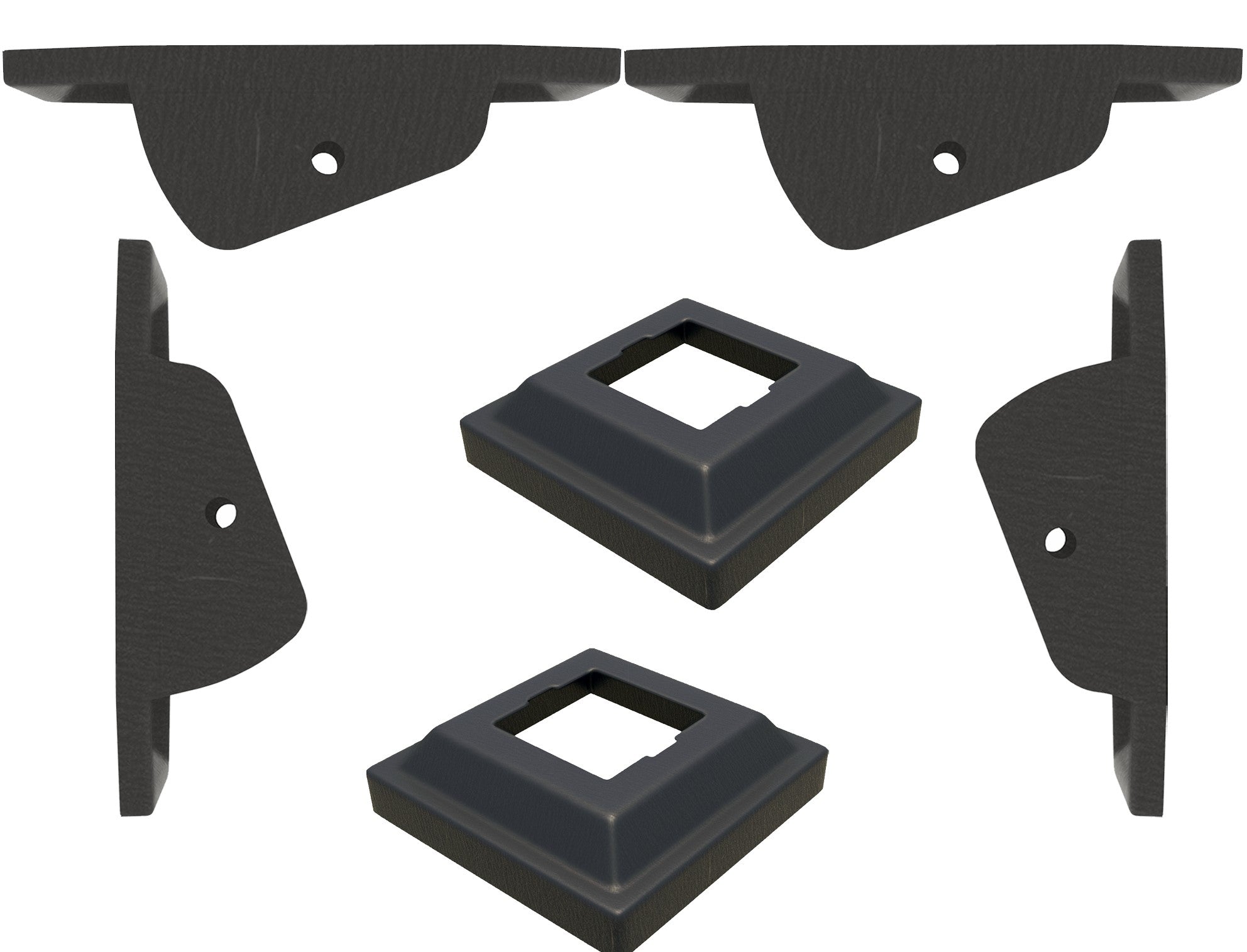 Stairs Brackets (2 Middle Rail + 2 Top Rail) + METAL Post Covers - CR ...